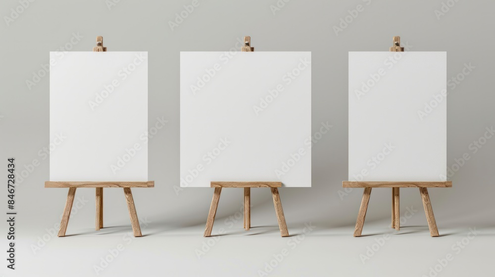 A4 vertical paper sheets and cards with stand icons for mockups, menus ...