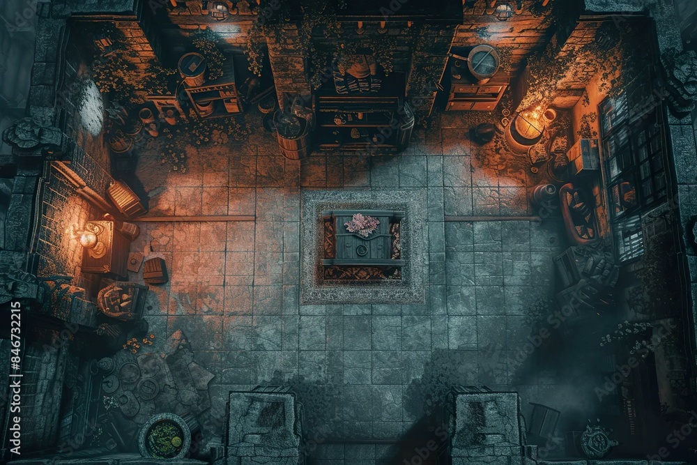 DnD Battlemap Golem's Room Battlemap: Stone golems fighting in a ...