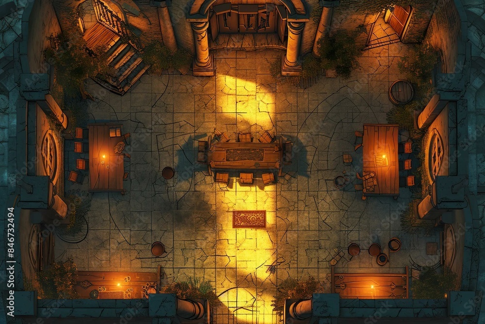 DnD Battlemap Golems Room Battlemap Residential. Stock Illustration ...