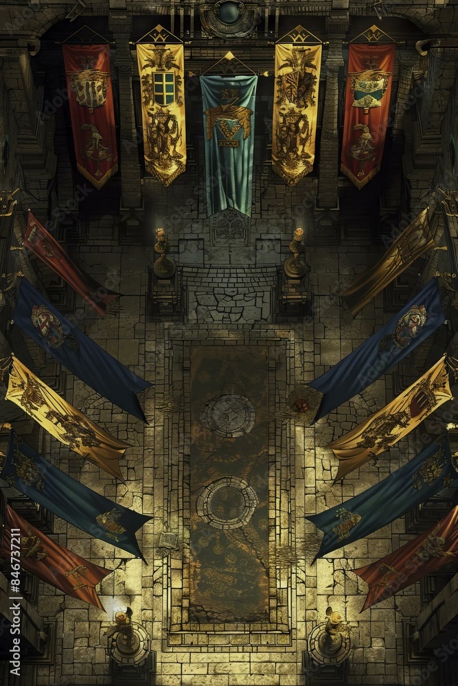 DnD Battlemap Guild Hall Interior: Magnificent medieval architecture ...