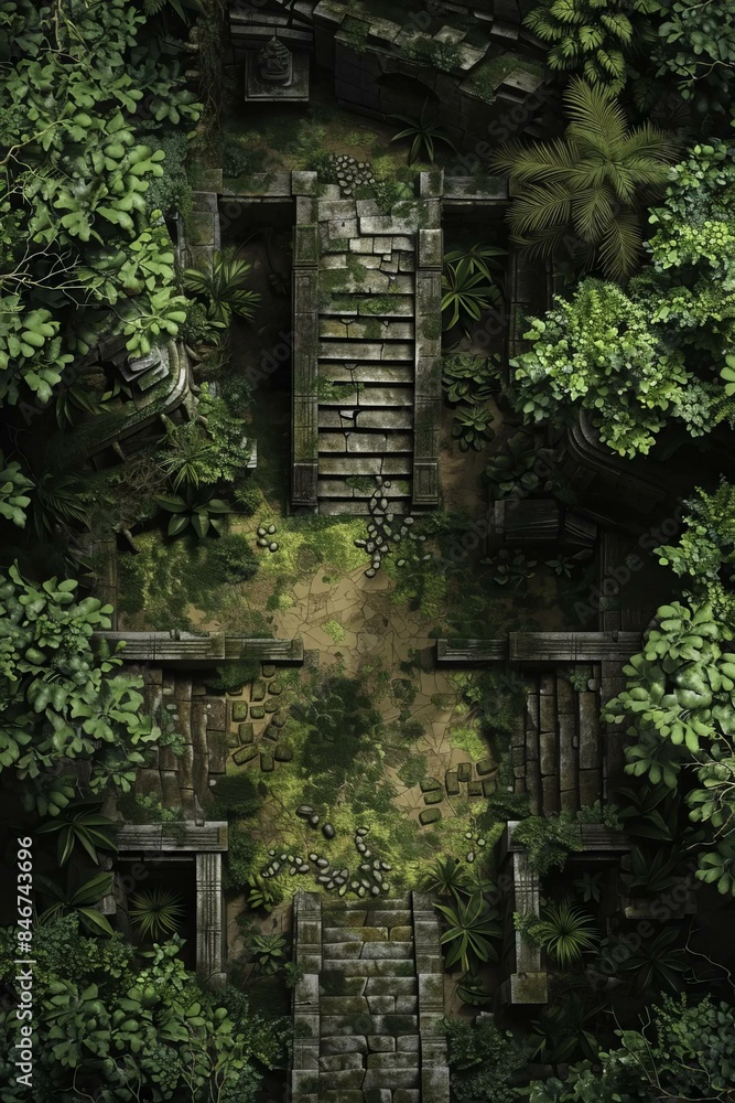 DnD Battlemap Jungle Pyramid Stone Steps. Stock Illustration | Adobe Stock