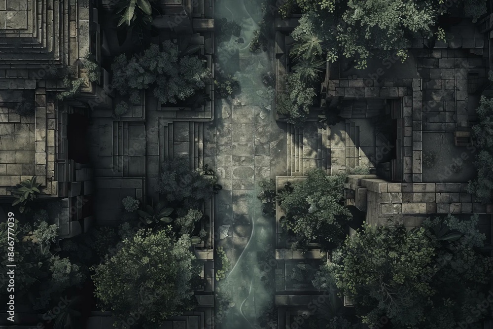 DnD Battlemap Shadow Corridor Battle Map - A detailed map for tactical ...