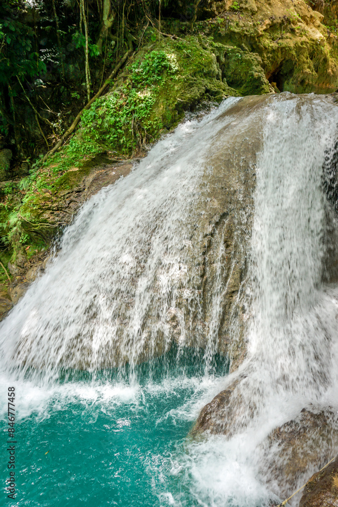 Blue Hole Waterfalls in Jamaica, pristine beautiful falls with vibrant ...