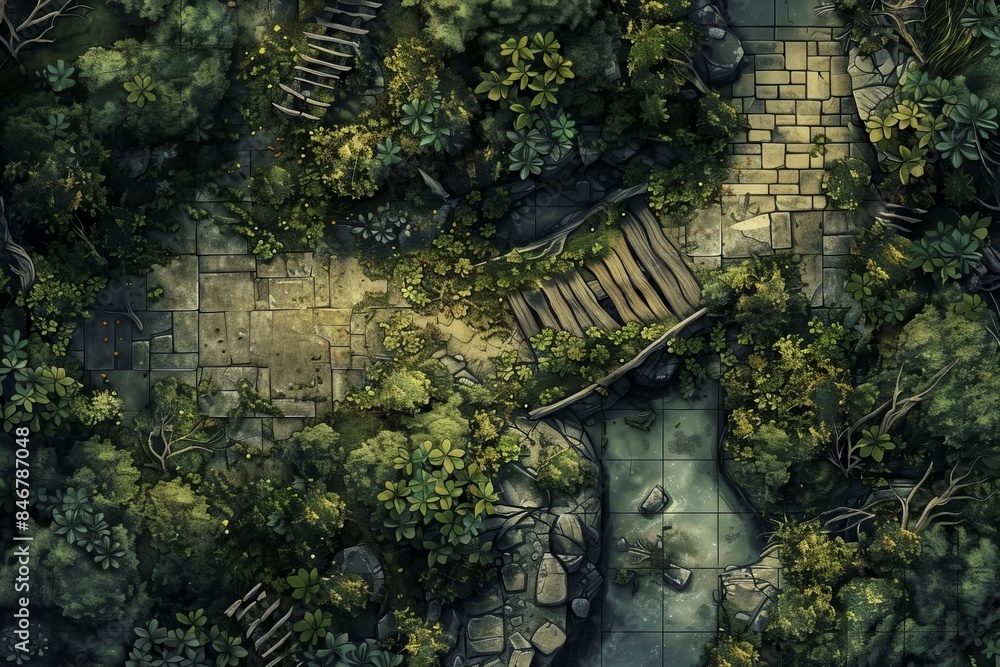 DnD Battlemap Swamp Hideout Battlemap - Muddy swamp environment for ...