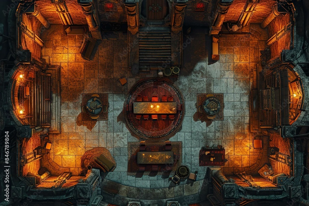 Ilustración de Stock DnD Battlemap Throne Room Battlemap Illustration ...