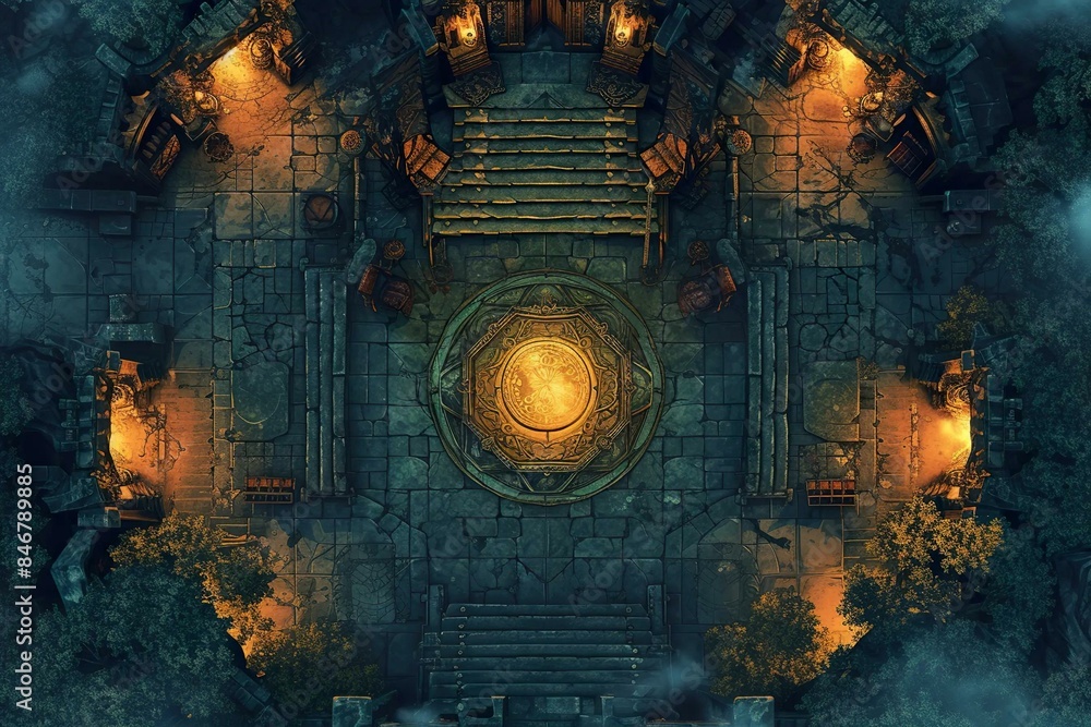 Ilustración de Stock DnD Battlemap Throne Room Battlemap: Regal duel ...