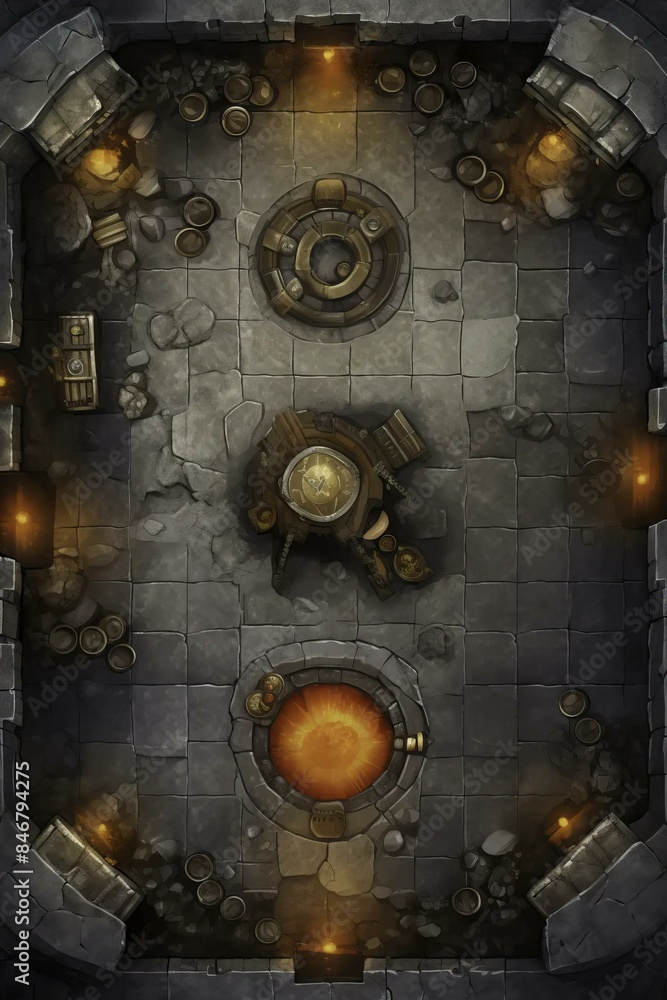 DnD Battlemap Treasure Room: Ancient magical shackles within a hidden ...