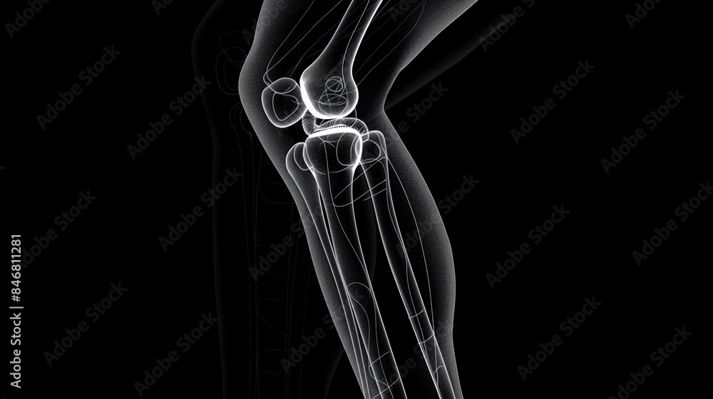 Knee Anatomy Outline Diagram Stock Illustration | Adobe Stock