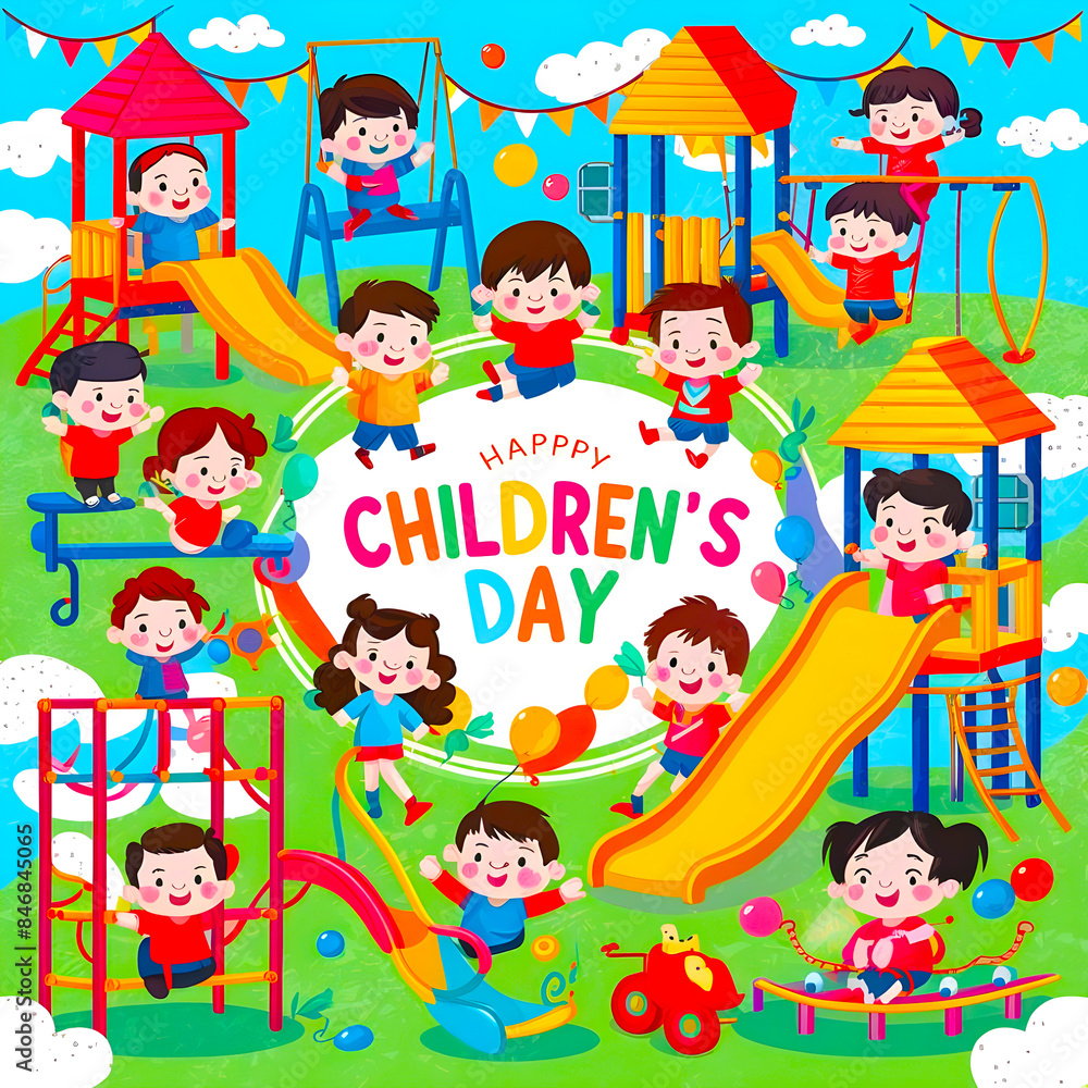 Bunch of cheerful joyful cute little children playing together and ...