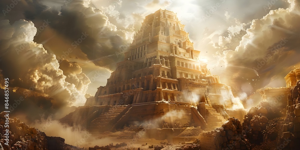 Ancient Babylons Tower of Babel from the Bibles New Testament era ...