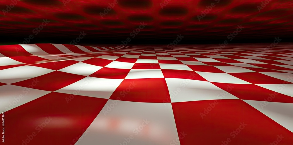 checkered texture of a red and white checkered floor with a white and ...