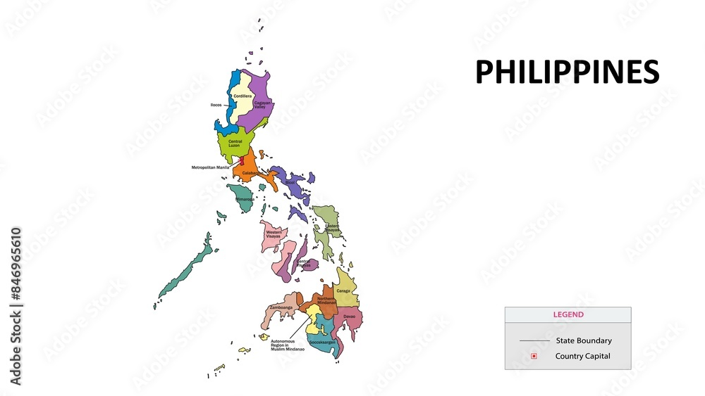 Philippines Map. State and union territories of Philippines. Detailed ...