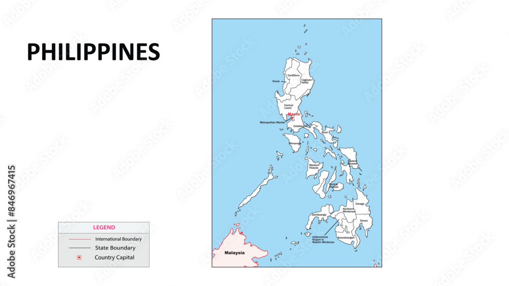 Philippines Map. State map of Philippines. Administrative map of ...