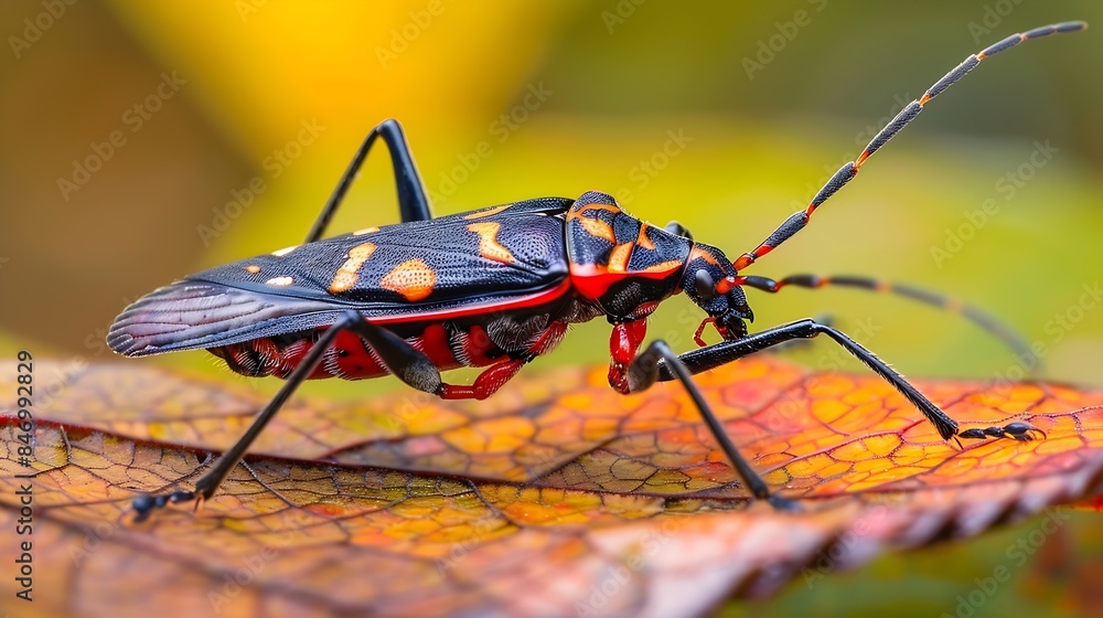 Eastern Bloodsucking Conenose Kissing Bug Triatoma sanguisuga on leaf ...