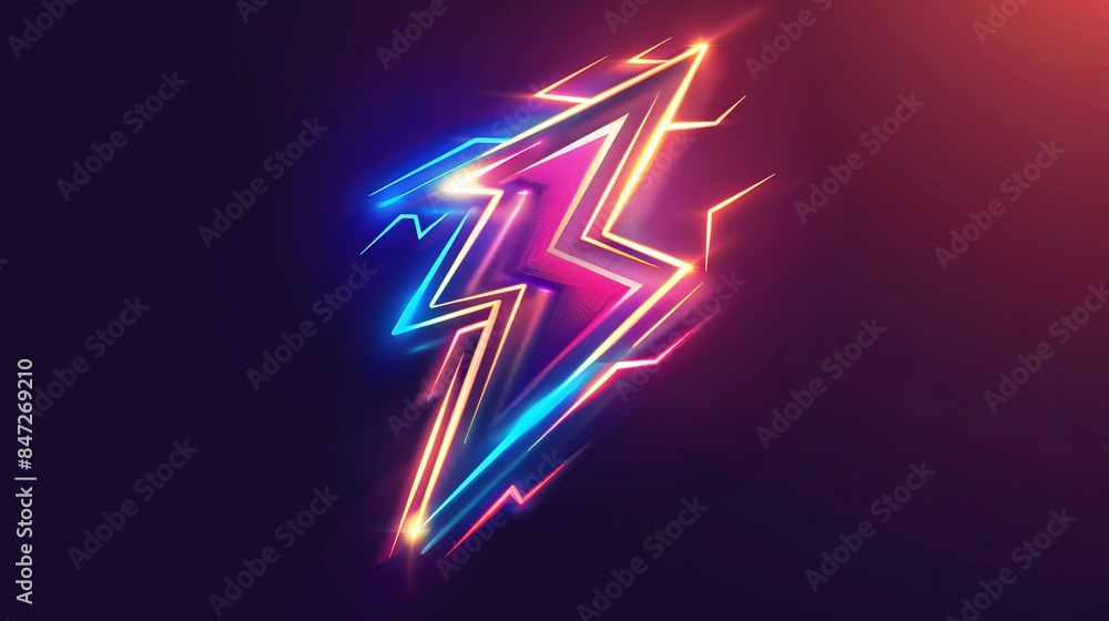 Electric lightning bolt logo neon style is perfect for electric power ...