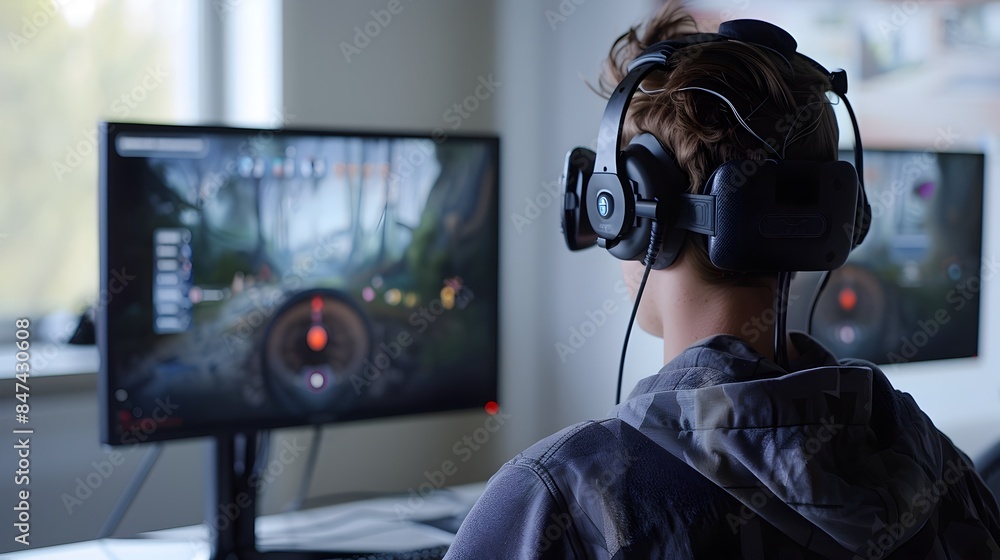 Person Utilizing Brain-Computer Interface for Immersive Gaming ...
