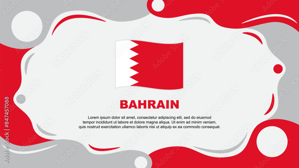 Bahrain Flag Abstract Background Flat Design Template. Bahrain ...