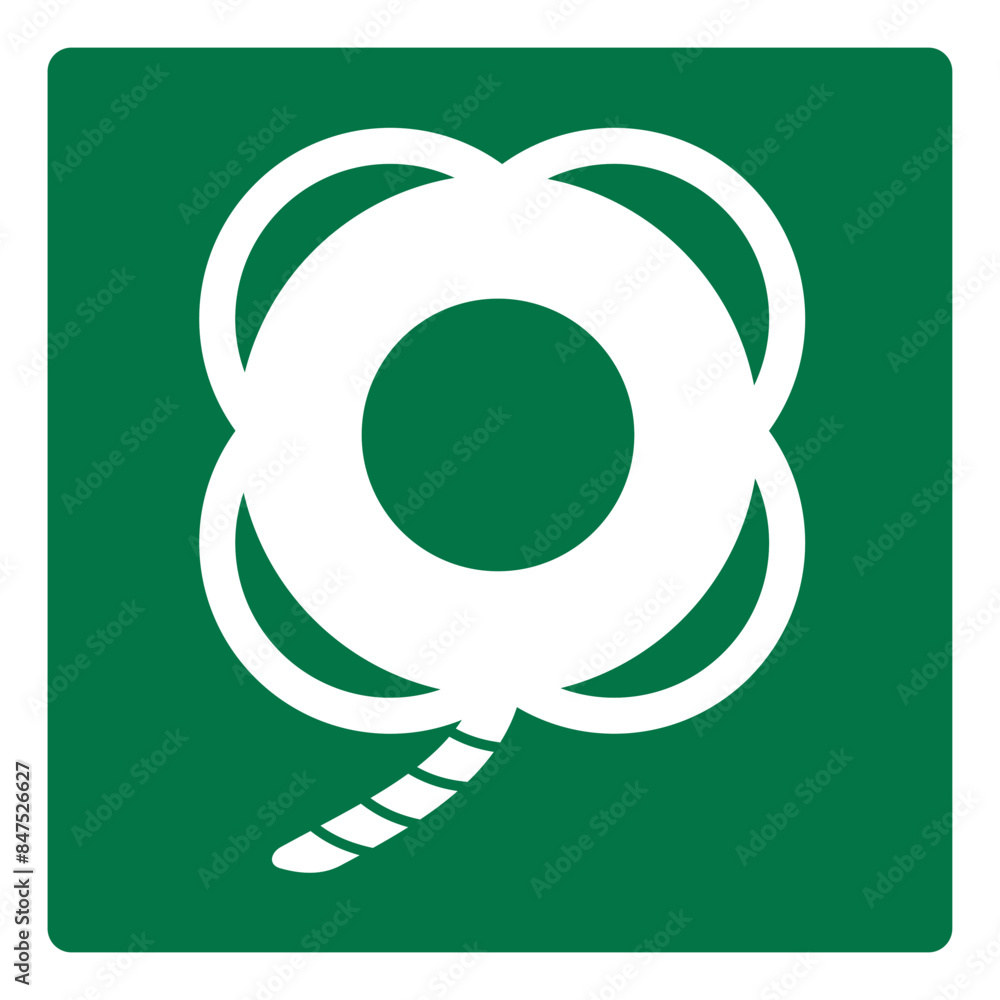 iso emergency and first aid safety signs lifebuoy with line symbol and ...