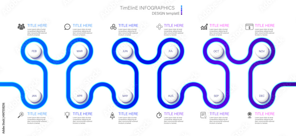 Strategies for Business Success, 12 Steps per Year Project. Infographic ...