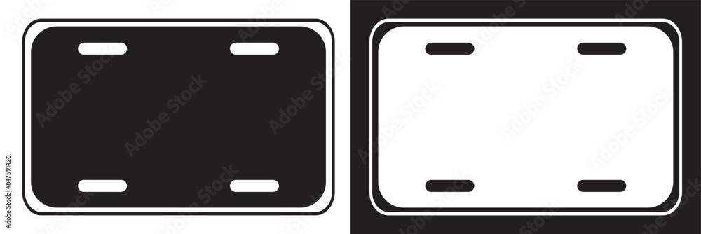 Blank license plate template. Clipart image. isolated on white and ...