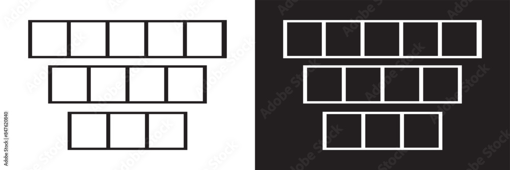 Blank photo booth strip template. Clipart image. isolated on white and ...
