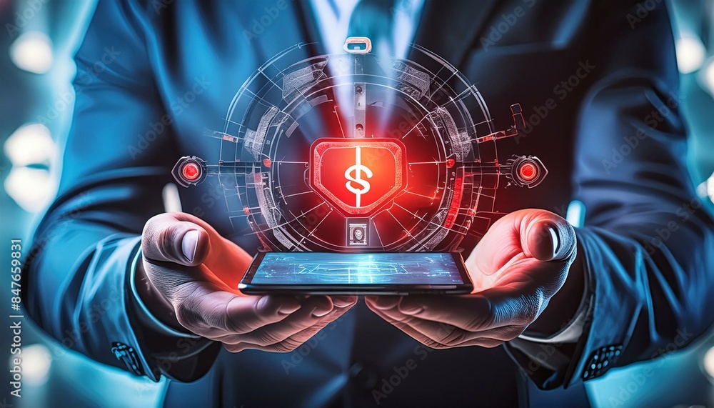 SMS spam and fake text message phishing concept. System hacked warning ...