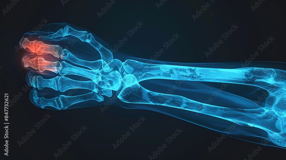 Stock-Illustration „Ulnar Fracture Xray displaying a fracture in the ...