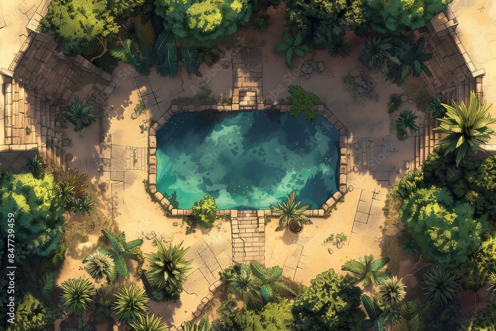 DnD Battlemap Battlemap Style for Desert Environment - A stylized map ...