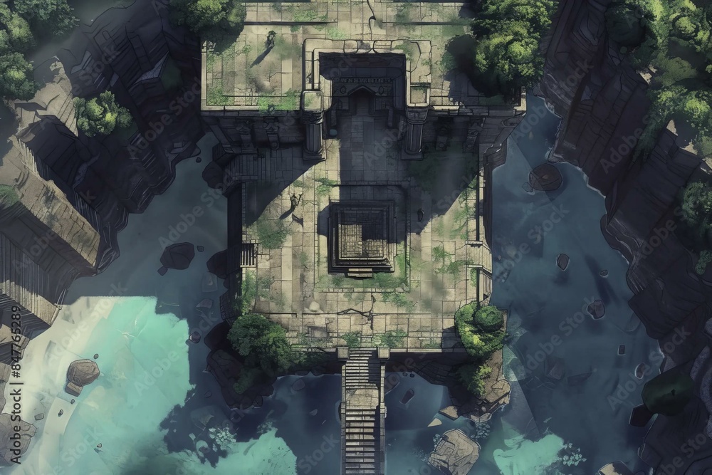 Ilustración de Stock DnD Battlemap Sunken City Battle Map - A detailed ...