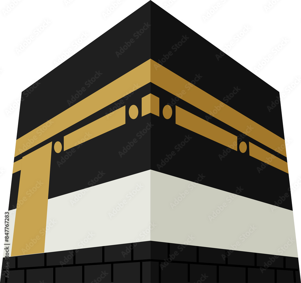 flat cartoon illustration of the kaaba building in mecca Stock ...