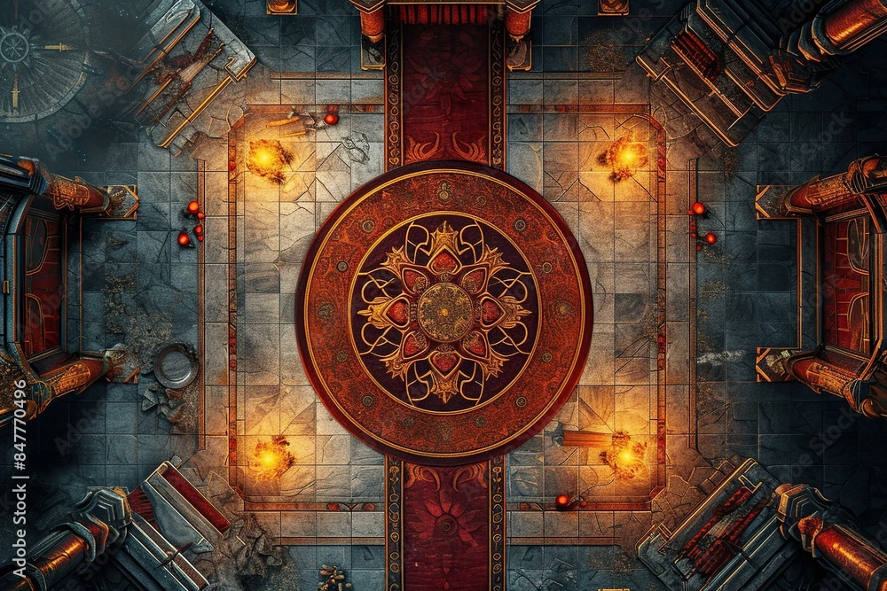 Ilustración de Stock DnD Battlemap Throne Room Battle Map for epic ...