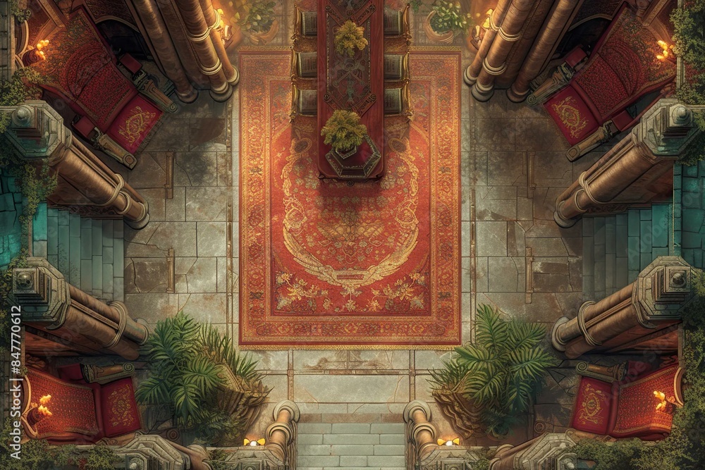 Ilustración de Stock DnD Battlemap Throne Room Battle Map: Redesigned ...