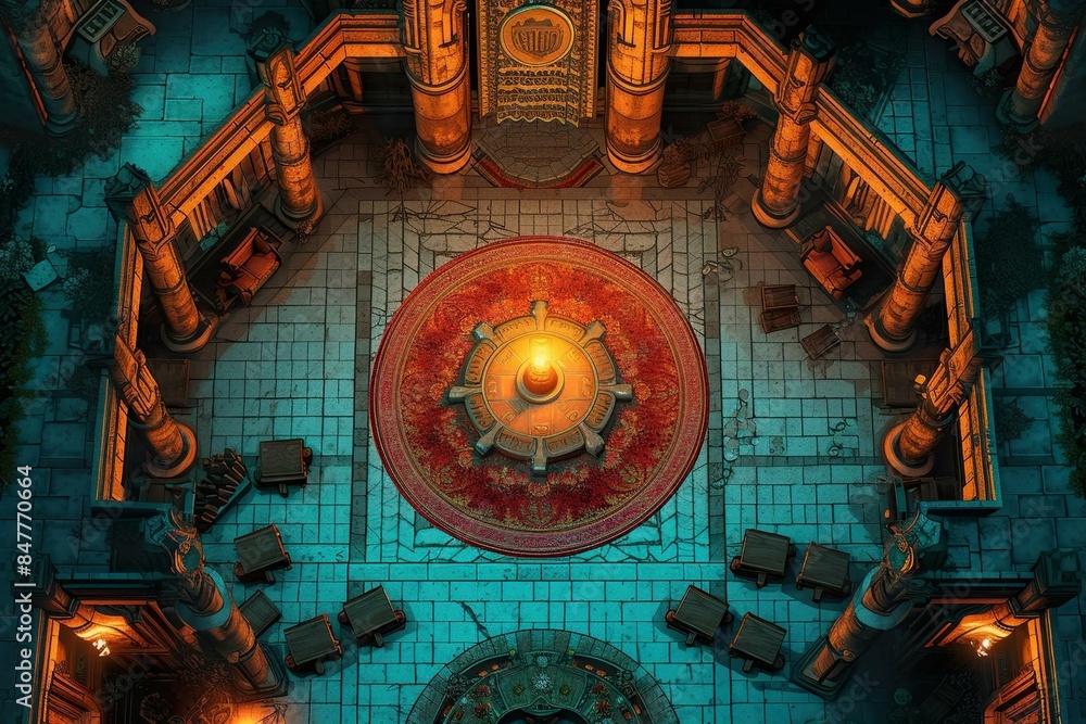 DnD Battlemap Throne room battle map for fantasy settings. Stock ...