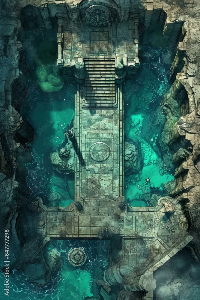 DnD Battlemap Underwater Grotto Battlemap - Mystic underwater scene for ...