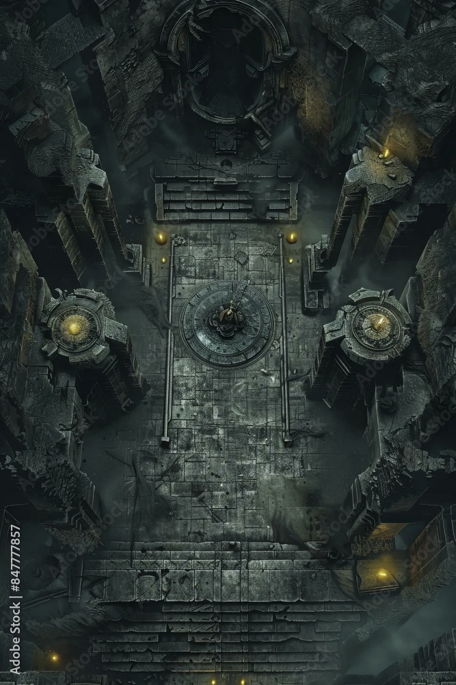DnD Battlemap Unholy Temple Inside The Forsaken. Stock Illustration ...
