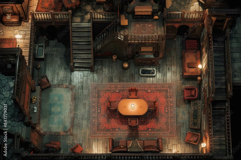 DnD Battlemap Vampires room battlemap with scattered furniture and ...