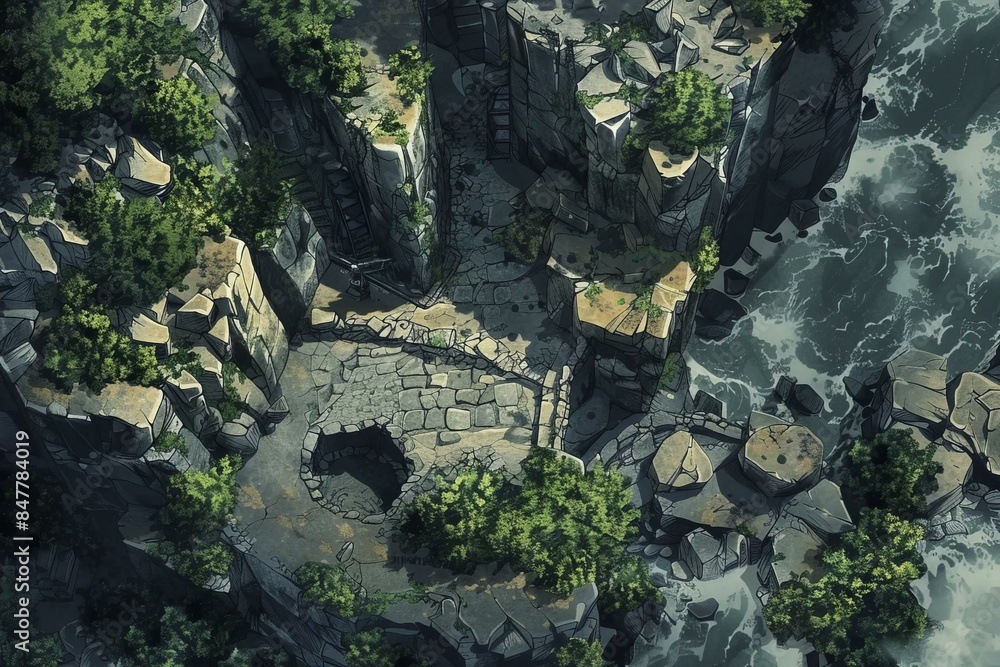 DnD Battlemap "Wind Cliff Battle Map Style" - A detailed and dynamic ...