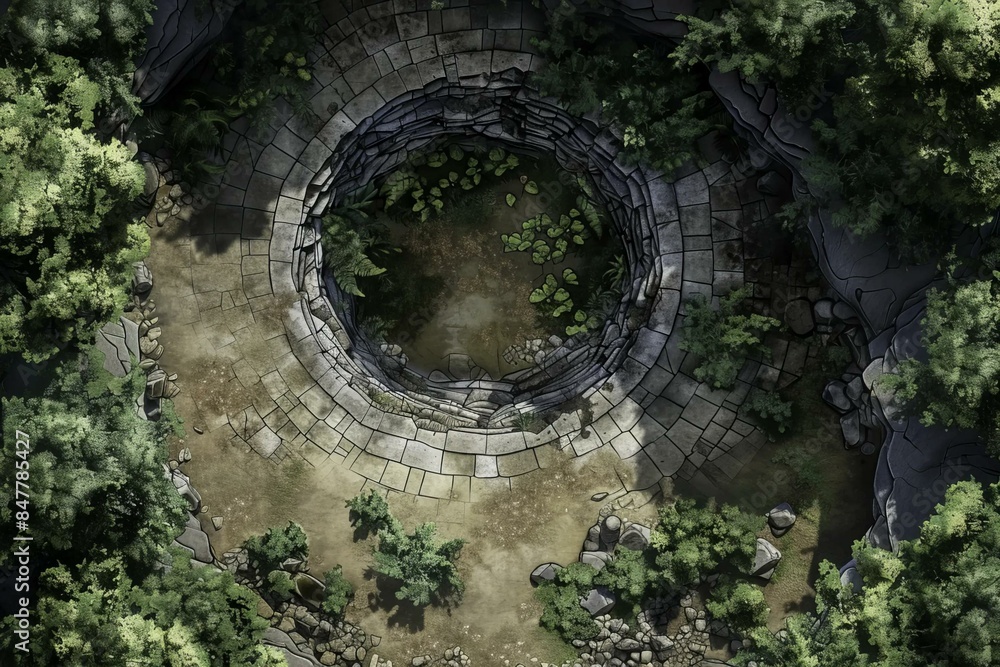 DnD Battlemap Wyvern Nest Battlemap Style: A detailed map of a wyvern ...