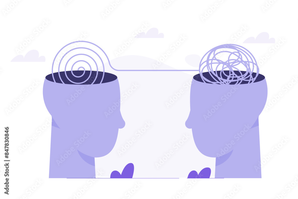 Head clearing, decoding and understanding problem, clear messy anxiety ...