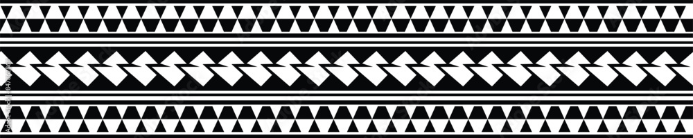 Polynesian pattern tribal tattoo border. Tribal tattoo geometric fore ...