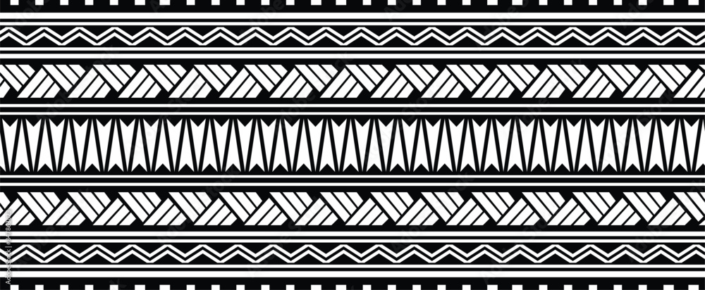 Polynesian design tribal tattoo border. Tribal design ethnic maori band ...