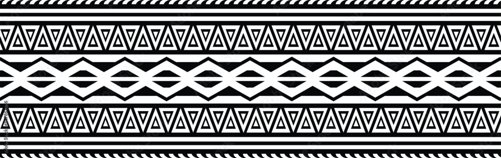 Polynesian pattern tribal tattoo border. Tribal tattoo geometric fore ...