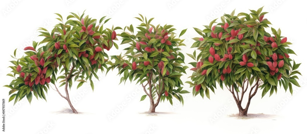 Syzygium australe or christina tree Medium sized shrub Young branches ...