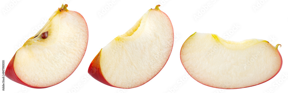 Apple slice isolated png. Red apple piece collection on transparent ...