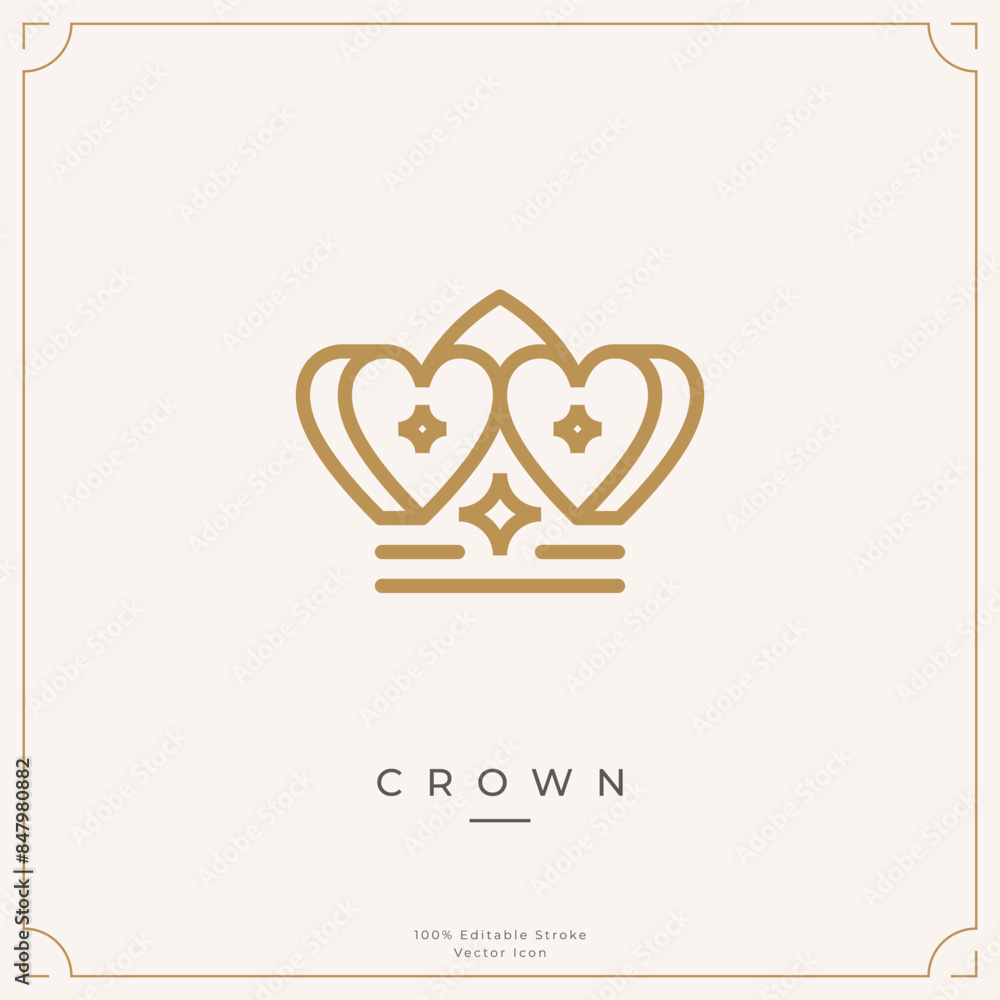 Minimalist crown logo icon template. Simple crown icon symbol Stock ...