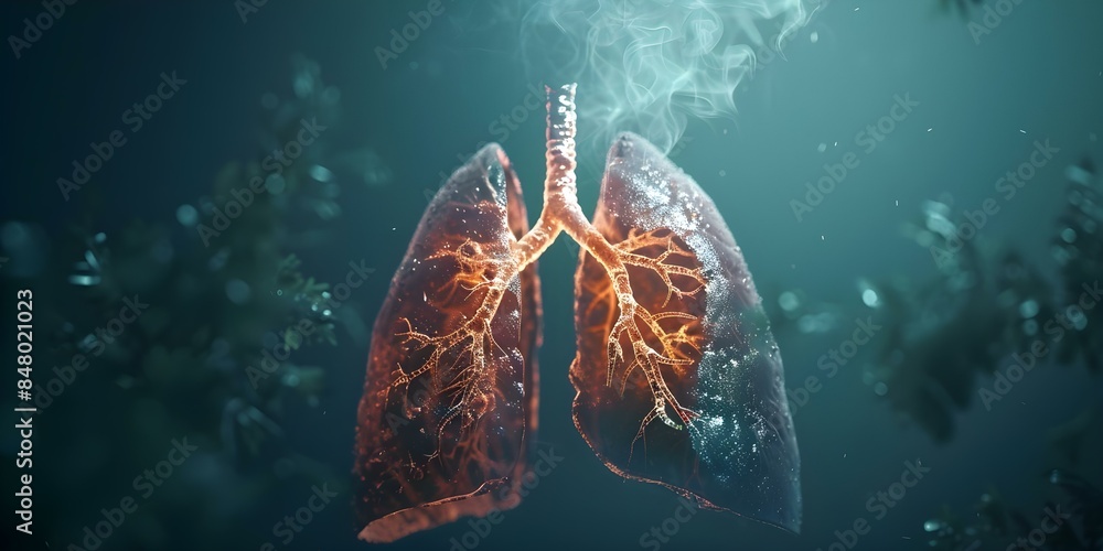 Visual shows lung partially blocked by fluid highlighting pulmonary ...