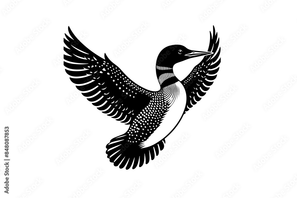 loon black silhouette style vector illustration art isolated on ...
