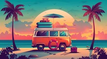 Retro 70s VW Van Poster Free Stock Photo - Public Domain Pictures