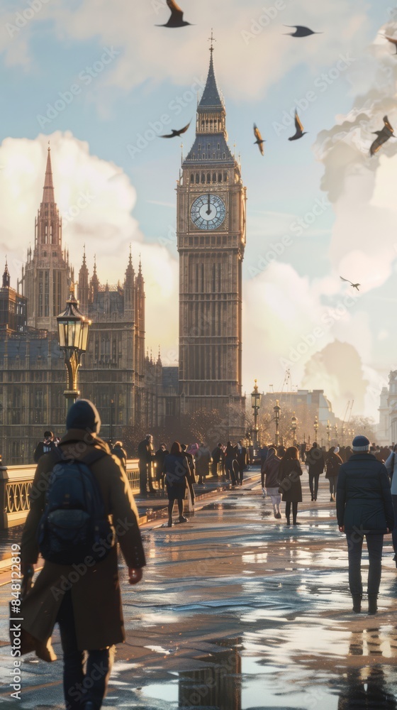 Photorealistic images of iconic london landmarks captured in the style ...