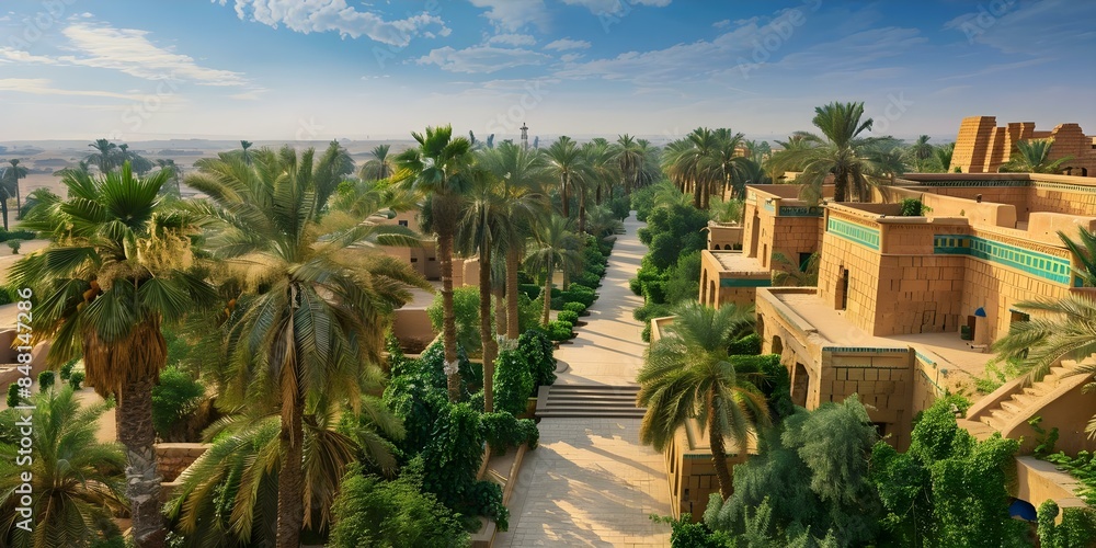 Ancient Hanging Gardens of Babylon Terraced gardens in presentday Iraq ...